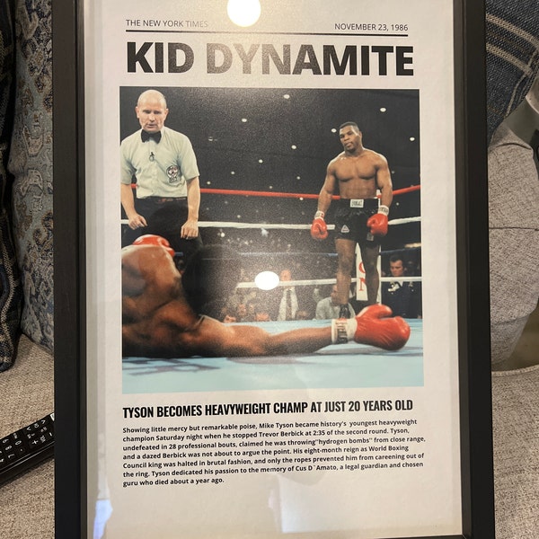 Mike Tyson Newspaper, Tyson Heavyweight Champion, Vintage Boxing, 1986 ...