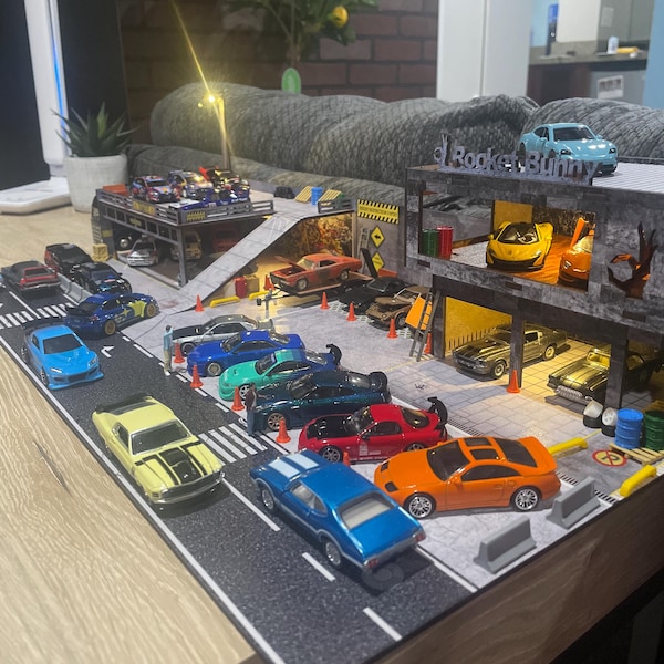 1/64 Scale Display Case for 28 Diecast Cars Storage Wall Stand Rack ...