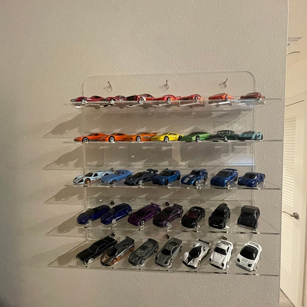 Acrylic Wall Display Case for 35 Diecast Hot Wheels, Matchbox or More ...