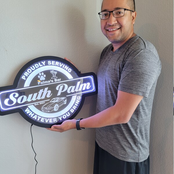 Custom Open Bar Led Wall Sign Neon Like - Color Changing Remote Control ...