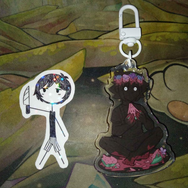 Omori Keychains - HS Basil and Stranger - Double-sided Acrylic Charms ...