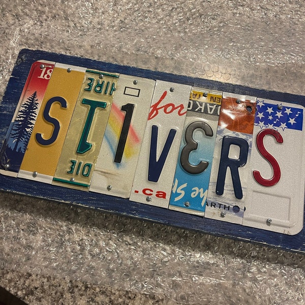 Custom 7 Letter License Plate Sign - Etsy