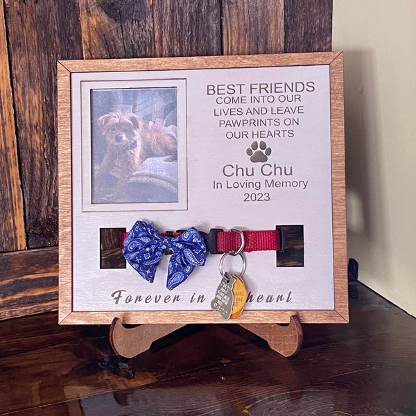 Laser | Dog Remembrance Memorial Photo With Collar Plaque, 8 X 8, 3 X 4 ...