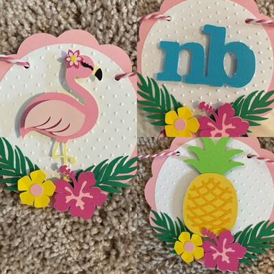 Tropical Milestone Photo Banner First Birthday Photo Display Banner ...