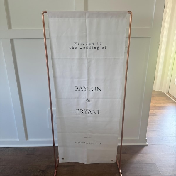 Fabric Wedding Welcome Sign Modern Wedding Welcome Sign Fabric Linen ...