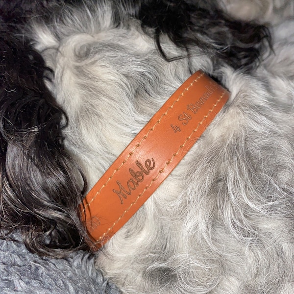 Personalised Custom Leather Dog Puppy Collar | Design Your Unique Pet ...