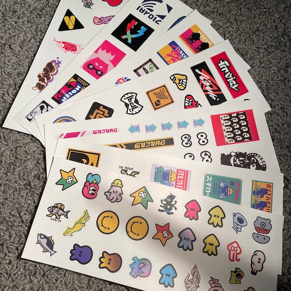 Splatoon Stickers Splatoon Inspired Fan-art Badge Stickers 100 Patterns ...