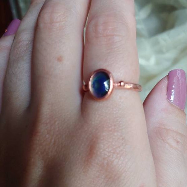 Sterling Silver Mood Ring Color Changing is Handmade Feeling Stone Ring ...