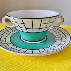 Antique Porcelain Tea Cup With Rectangular Saucer White China | Etsy