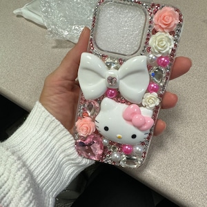 Glitter Cute Cartoon Cat Mirror Resin Clear Case for iPhone 6 7 8 Plus ...