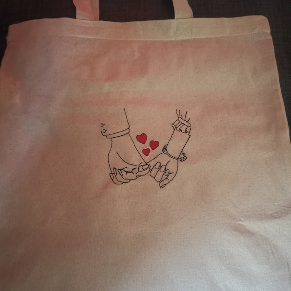 Couple Holding Hands Line Art Machine Embroidery Design File 4 Sizes ...