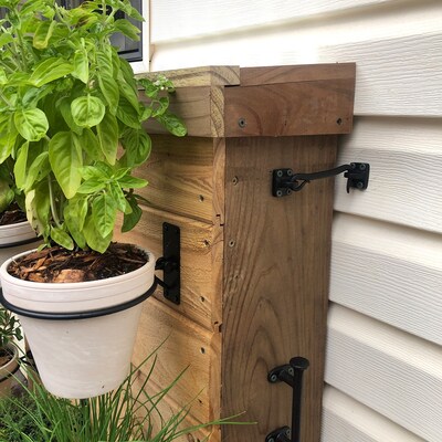 4 Inch EYE & HOOK BOLT Lock Cast Iron Black Powder Coated Gate Barn ...