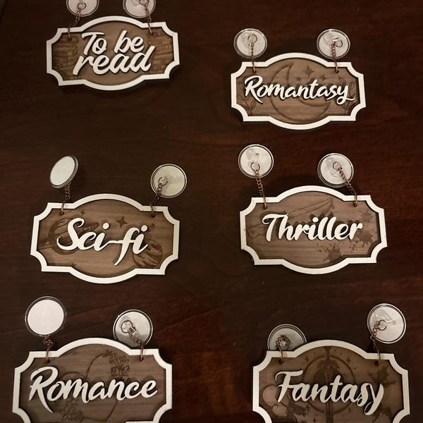 Fantasy Bookshelf Sign, Bookshelf Genre Hangers, Bookshelf Fantasy Sign ...