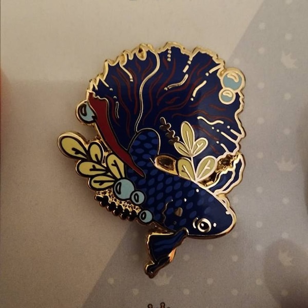 Red and Blue Betta Fish Enamel Pin, Betta Fish, Betta, Betta Pin, Fish ...