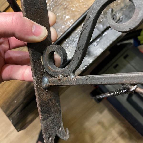 16" BLACK HAND FORGED Wrought Iron Blacksmith Sign Board Hanging ...