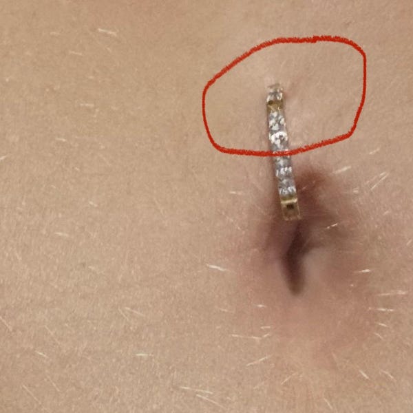 Dangling Bow Charm Belly Button Ring, Navel Piercing Body Jewelry ...