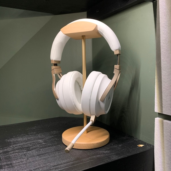 Custom Headphone Stand, Wooden and Metal Headphone Holder, Gaming ...