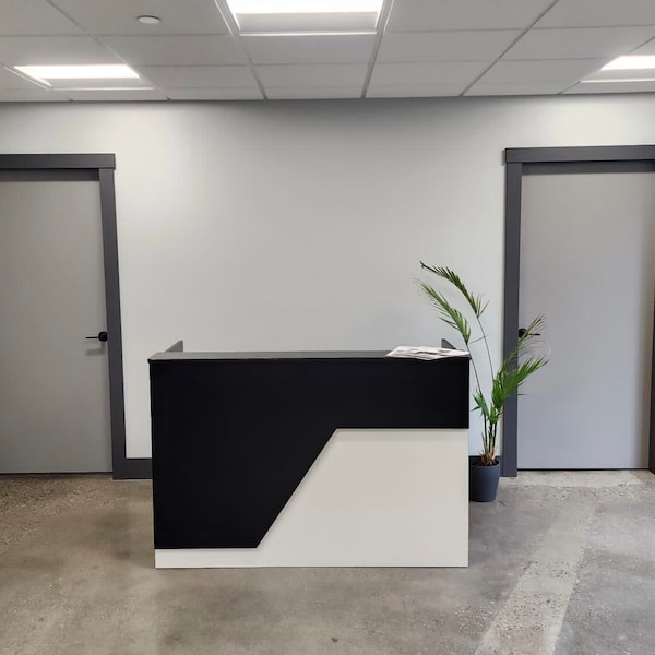 White L Shape Memphis Reception Desk - Etsy