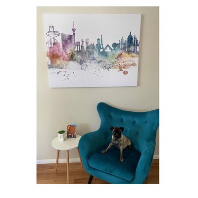 Seattle Skyline Canvas, Seattle Canvas Pastel Print, Seattle Canvas ...