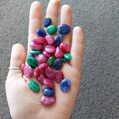 100%natural Ruby Emerald Stone Attractive Mixed Color Ruby - Etsy