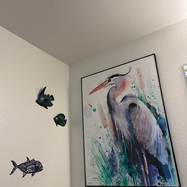 Ulua Fish Coastal Metal | Whimsical Wall Art Steel Decor - Etsy