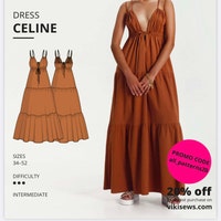 Ruffled Strap Dress Pattern 7 Sizes XXS to Xxlsummer Dress Pattern pdf ...