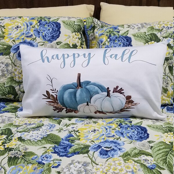 Fall Trend Pillow Cover|autumn Cushion Case|blue Pumpkin Throw Pillow ...