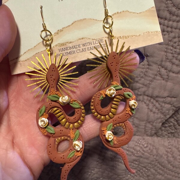 Clay Snake Earrings / Clay Snakes / Serpent Clay Earrings / Snake Clay ...
