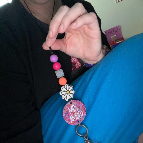 Groovy Sparkly Lanyard - Personalized Lanyard for Badge - 80's Lanyard ...