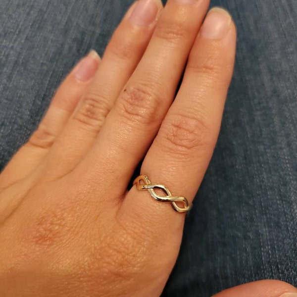 Infinity Eternity Ring Band, Engagement Wedding Ring, 10K 14K Solid ...