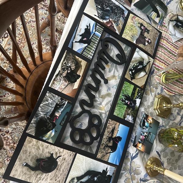 Puppy Dog Paw Custom Text Picture Frame, Multi Photos Collage, Family ...