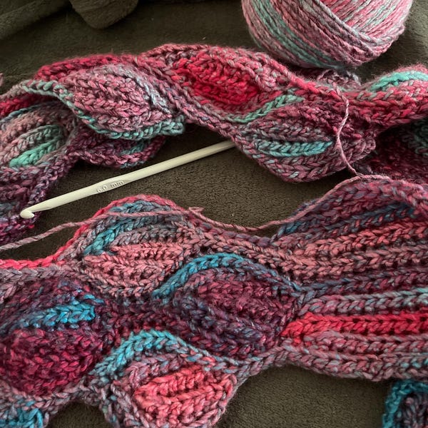 CROCHET PATTERN- ASPEN Leaves Knit-look Scarf, Shawl, Cowl, Blanket ...