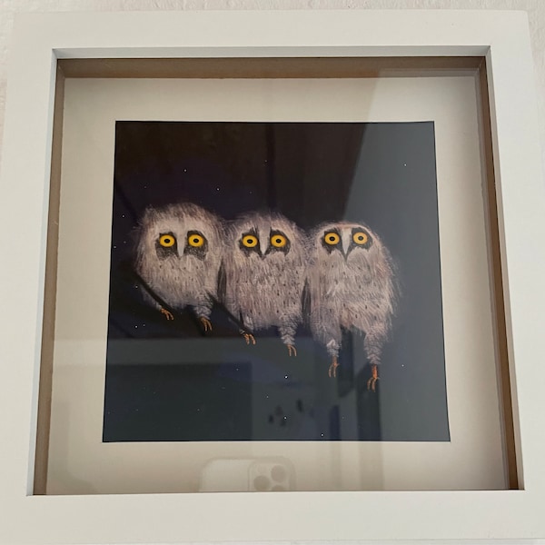 Three Little Owls Print - Etsy