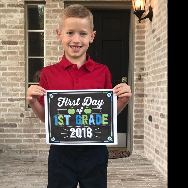 Boy First Day of 1st Grade Sign 1st Day of School Printable | Etsy