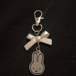 White Bow Miffy Keychain - Etsy