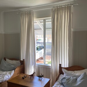 Luxury Heavyweight Linen Dual Pinch Pleat Curtains Textured Checks ...