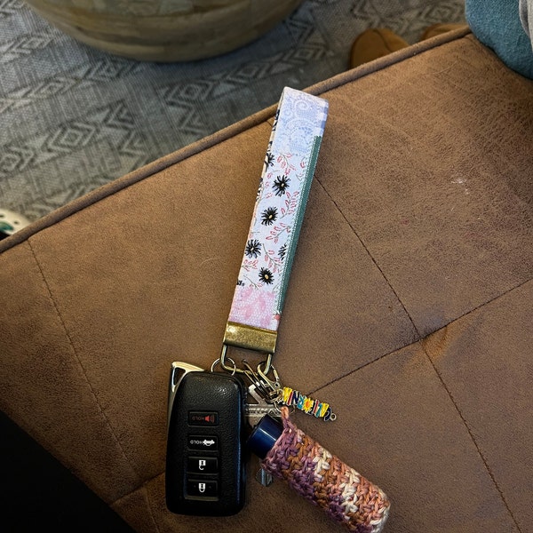 Patchwork Keychain Wristlet - Etsy