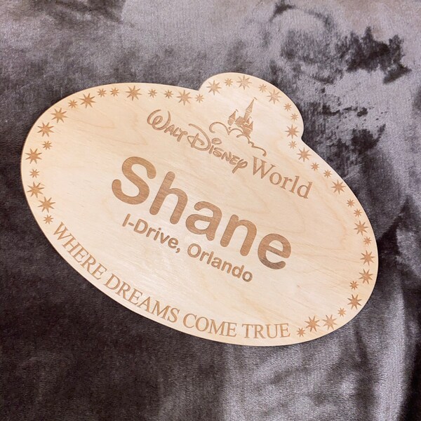 Wooden Plaque Inspired by Disney Cast Member Badges, Wooden Plaque ...