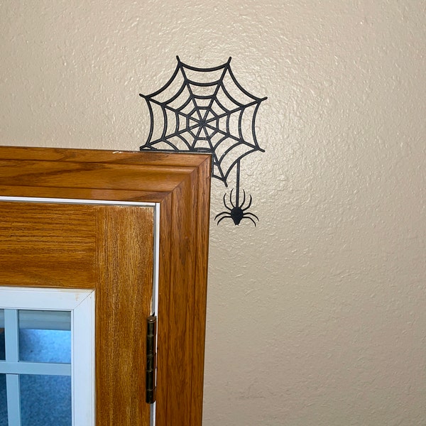 Halloween Door Corner Sign, Spider Web Halloween Decor, Halloween ...