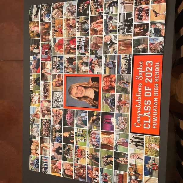 Personalized Graduation Gift, Grad Photo Collage, Class of 2025 Party ...