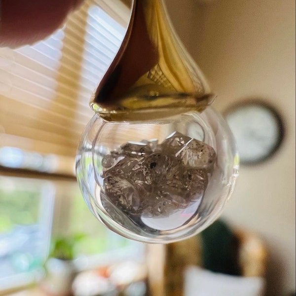 Sterling Silver Glass Ball Pendant With Loop Caps (christmas Ornament ...