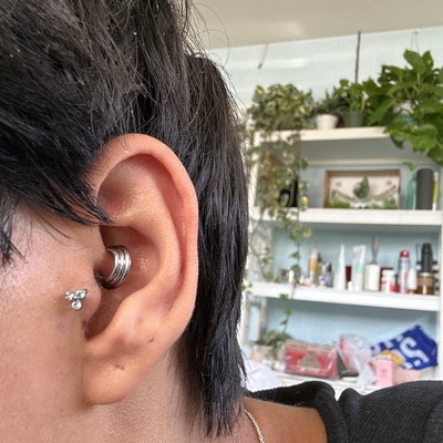 Titanium 16g Coin Daith Hoop, Daith Huggie, Hoop Huggies, Cartilage ...