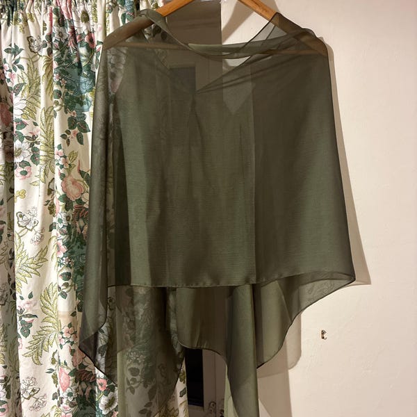 Olive Capelet Olive Green Shrug Olive Greek Style Wrap Sheer Greek Cape ...