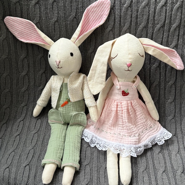 Lacy Bunny Sewing Pattern PDF, Rabbit Plush Sewing Pattern, EASY Photo ...