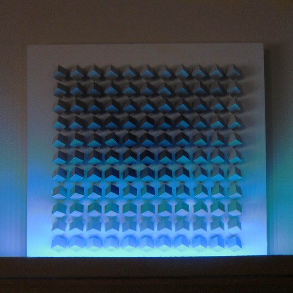 Modern Wall Art Sculpture Block Art Geometric Minimalist Grid Pattern ...