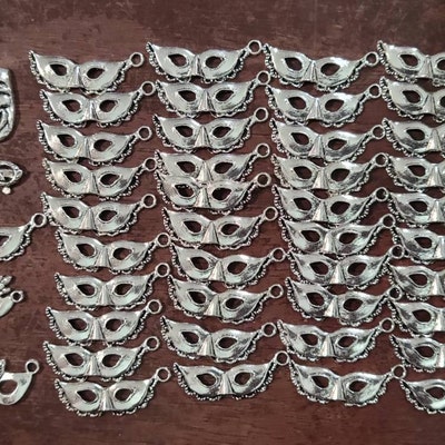 Bulk 20 Mask Charms, Antique Silver Mask Charms, Masquerade Charms, New ...