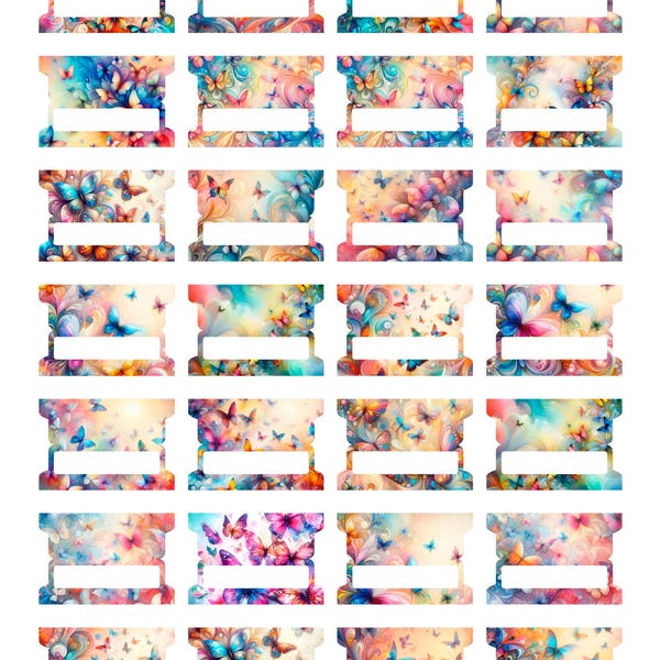 Printable Tabs, Fold-over Tabs, PNG Cut File Collage Sheet, Planner ...