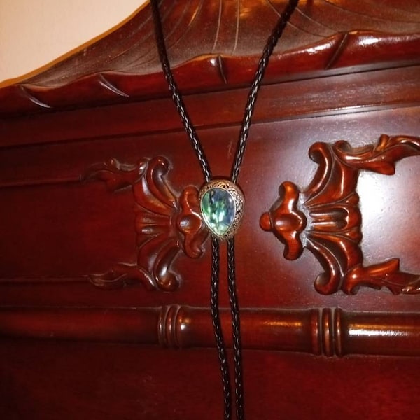 Cross Pearl Flower Bola Bolo Tie Leather Rope Wedding Necklace Golden ...