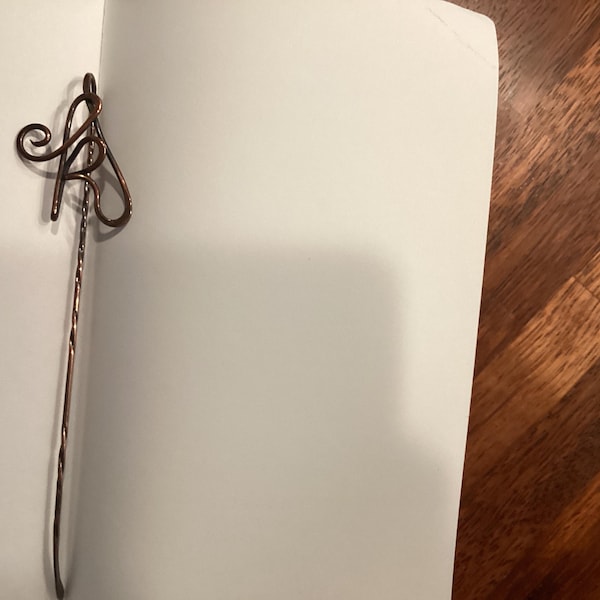 Personalized Cursive Letter Shepherds Hook Bookmark, Monogram Handmade ...