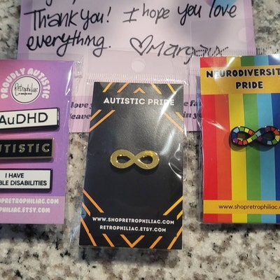 Mini Autistic Pride Infinity Gold Enamel Pin Brooch Autism ...